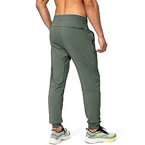 G Gradual Men's Sweatpants with Zipper Pockets Athletic Pants Traning Track Pants Joggers for Men Soccer, Running, Workout (Sage Green, Large)