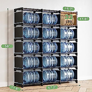 REIBII Bookshelf for Bedroom Book Shelf Organizer Bookcase Tall Book Case 15 Cube Storage Organizer Cube Shelf Black Cubby Storage Organizer Shelves for Bedroom Living Room Closet Office DIY