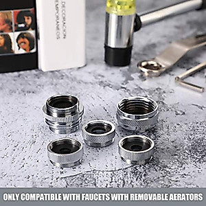 Faucet Adapter Kit, Brass Aerator Adapter Male Female Sink Faucet Adapter Connecting Garden Hose, Water Filter, Hose via Diverter