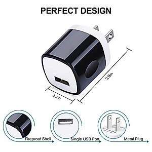 Wall Adapter 10 Pack,UorMe 1A 5V Single Port Charger Power USB Plug Charging Cube Block Box Compatible iPhone 14 13 12 SE 11 X, Galaxy S23 Ultra S22 S21 FE S10e S9 A13 A23 A21 A03s A71 A51 A31 Note20