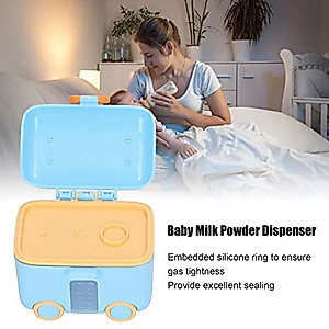 Baby Milk Powder Dispenser,Baby Travel Milk Powder Box Safe Sealing Moist Proof Portable Milk Powder Storage Dispenser (Blue)