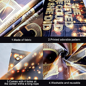 KatchOn, She Believed She Could So She Did Banner - XtraLarge 72x44 Inch | Congratulations Banner, Congratulations Decorations | 2024 Graduation Party Decorations, Graduation Decorations Class of 2024