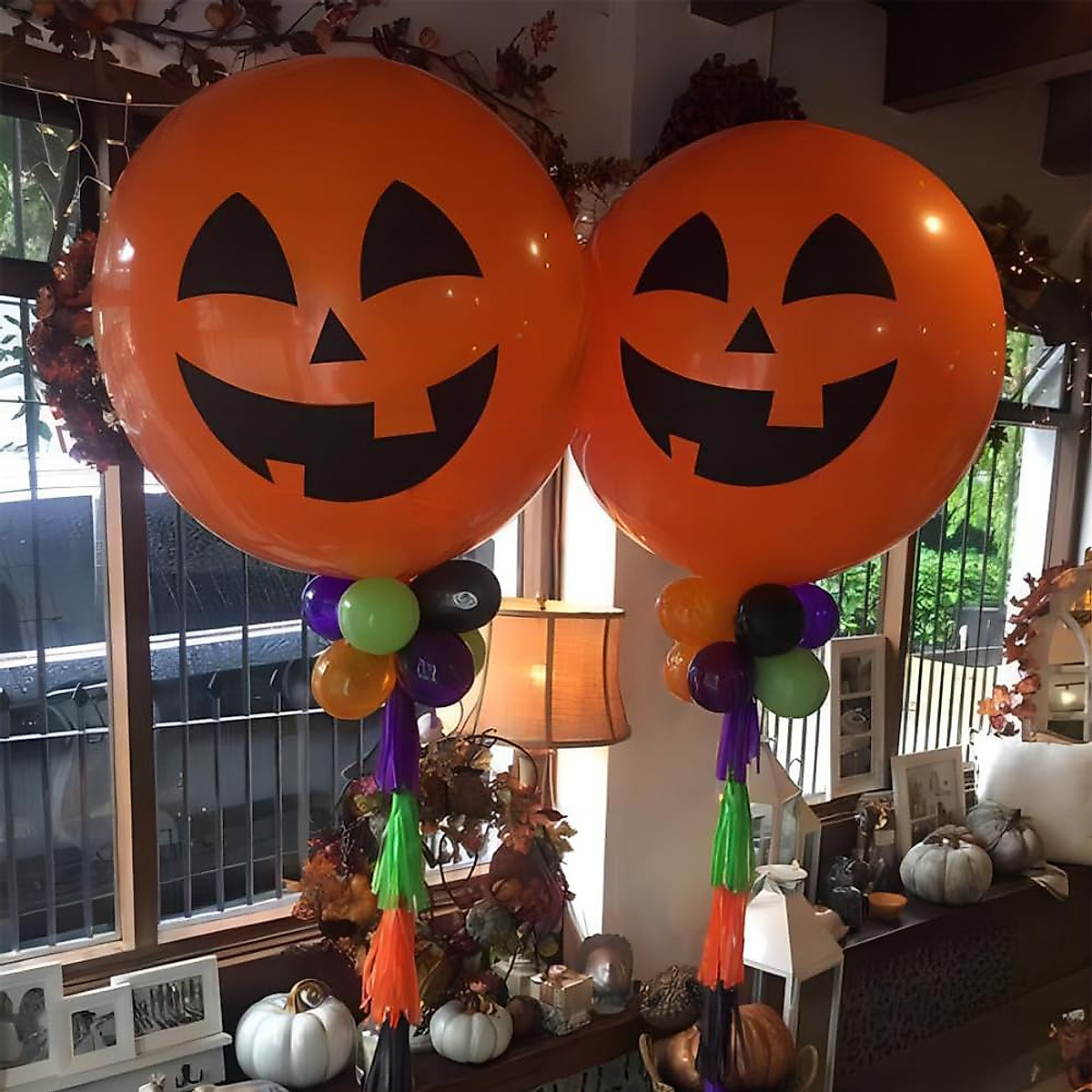 18 Inches 10pcs Halloween Balloons Orange Latex Balloons Halloween Pumpkin Balloon Halloween Party Birthday Decoration Supplies
