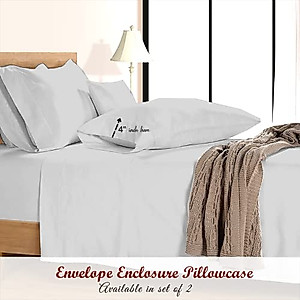 Sheet Set Cal-King Size 100 % Cotton Sheets 4 Piece Sheet Set 500 Thread Count Cotton Sheets BedSheet and Pillowcase Long Staple Cotton Sheet Breathable Cotton Sheets Light Grey Solid Sheet Set