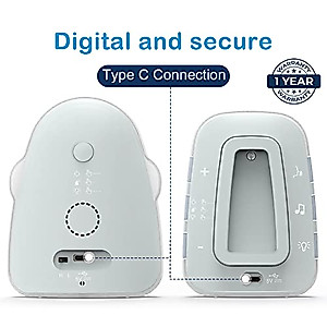 Audio Baby Monitor Crown [Updated Version] TimeFlys,Temperature Monitoring,Vibration,Lullabies,Rechargeable Battery,Two Way Talk,USB Connection,Zero Emission at Night Mode,Long Range up to 1000 ft