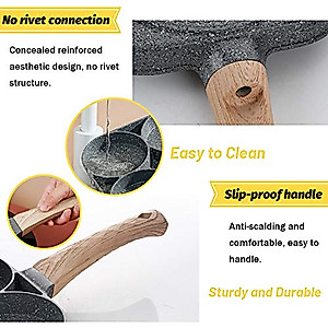 MIHUNTER 4 Egg Frying Pan,Pancake Omelette Pan,Cooker Pans 4-Cups Non-stick Cookware Aluminium Alloy Fried Divided Egg Cooker, Burger Pan for Breakfast,Pancake,Poached Egg1