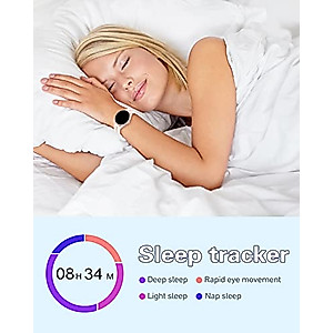 HUAKUA Smart Watches for Women Men (Answer/Make Calls) Compatible with iPhone/Android Phones, Reloj para Mujer Hombre Round Fitness Tracker with Heart Rate Monitor Sleep/Steps Tracker Waterproof Pink