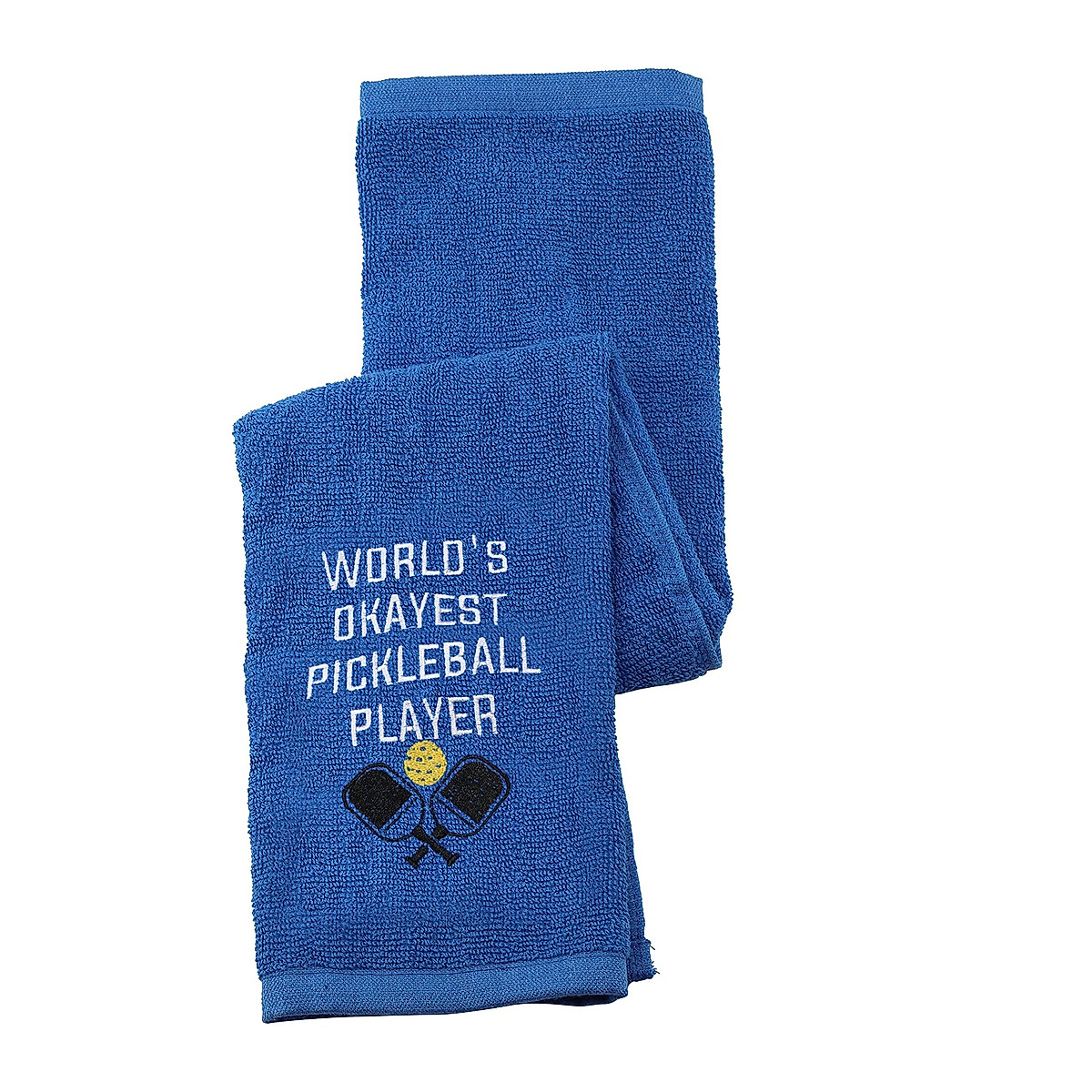Pickleball Towel World's Okayest Pickleball Player Embroidered Sports Teem Hand Towel Gift for Pickleball Player (World's Okayest Pickleball)