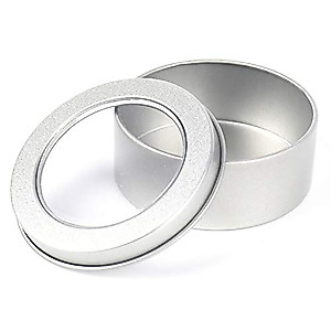 Yesland 30 Pack 2 Ounce Metal Tin Cans - Round Empty Containers with Clear Top for Candles, Arts & Crafts, Storage in Kitchen & Office Use