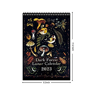 2023 Wall Calendar,Dark Forest Lunar Calendar 2023 Colorful Large Well Calendar with 12 Original Illustrations 12 Month Monthly,Suitable for Home Office Christmas Birthdays New Year Gift