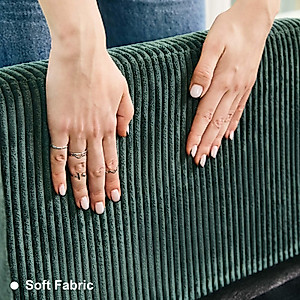 Belffin Modular U Shape Couch with Storage Ottoman Corduroy Sectional Couch with Chaise Convertible Modern Sectional Sofa Couch Dark Green