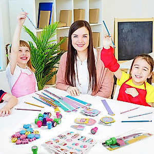 PerKoop 168 Pcs Ice Cream Party Favors Include Mini Notebook Sticker Pencil Stationery Gift Set Sweet One Party Favor Supply for Candyland Donuts Birthday Decoration Classroom Reward Stuffer Filler