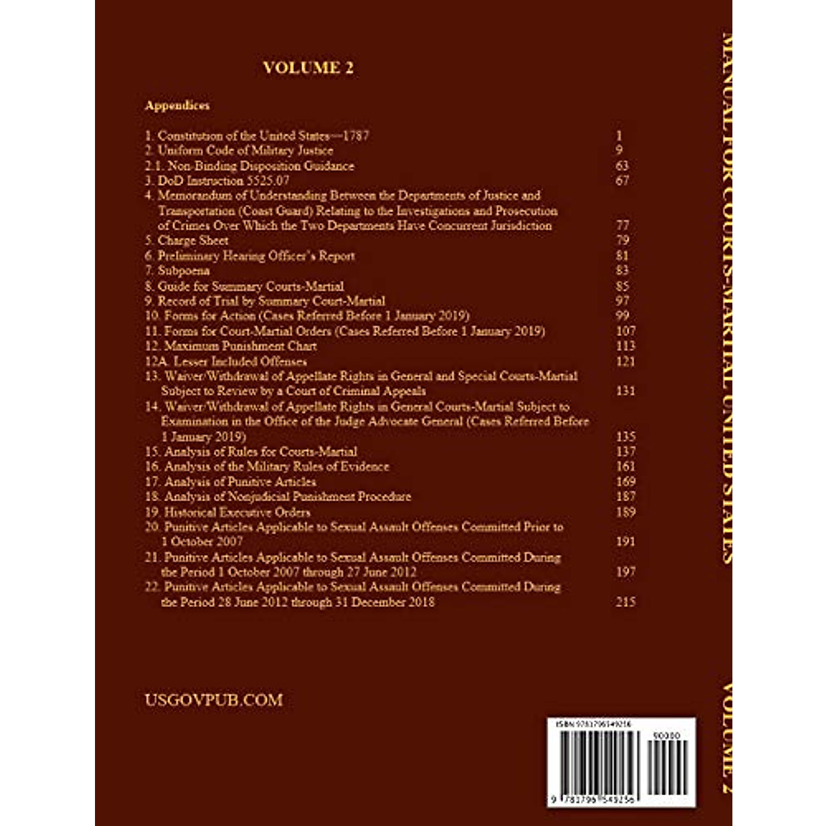 Manual for Courts-Martial (2019 EDITION): Volume 2