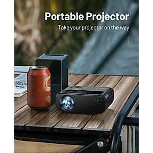 WiFi Projector for iPhone, ELEPHAS 2024 Upgraded Mini Projector with Tripod & Carry Bag, Full HD 1080P Supported, 200" Display Portable Projector, Compatible with iOS/Android/Windows/TV Stick/HDMI/USB