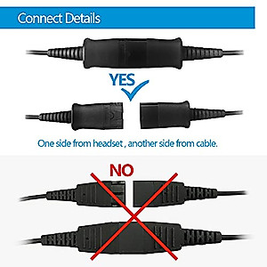TV Telephone-Headset Microphone Noise-Cancelling Headphone QD - Quick Disconnect Call Center Headset with RJ09 Cables Compatible with Polycom, Avaya, Yealink,Grandstream Phones
