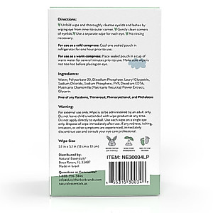 Natural Essentials Lil' Peepers Baby Eye Wipes and Eyelid Cleanser, Preservative-Free & Rinse-Free, Pediatrician Recommended Hypoallergenic Soft Eyelid Wipes for Babies, Kids and Adults (30 Count)