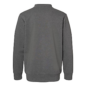adidas Mens Fleece Crewneck Sweatshirt, L, Dark Grey Heather