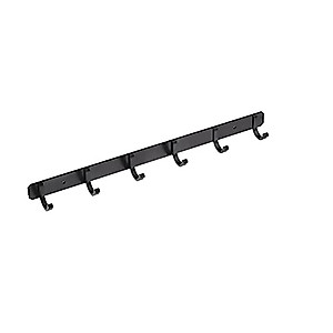 fammom CukAid Coat Rack Wall Mounted,Heavy Duty Metal Towel Hooks,Black Wall Coat Hook for Hanging Clothes,Cooking Tool,Towel,Wallets,Hat, Key,Bag. (Black, 6Hooks)