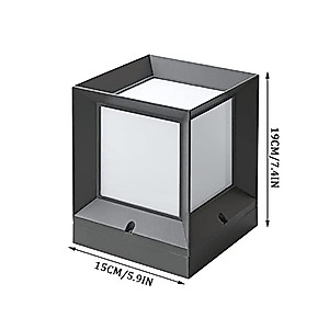 JSBDPHW Modern Minimalist E27 Pillar Lamp Outdoor Courtyard Fence Column Light Acrylic Lampshade Villa Gate Waterproof Post Light Lawn Road Lighting Landscape Light