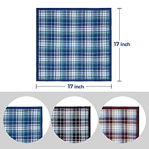 Ohuhu Handkerchiefs for Men, 12 Pack Combed Cotton Handkerchief - Mens Handkerchiefs Classic Pocket Squares Soft Hankies Gift