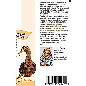 Fresh Eggs Daily Brewer's Yeast with Garlic Powder and Niacin for Ducks Feed Supplement Vitamins for Backyard Chickens 5LB