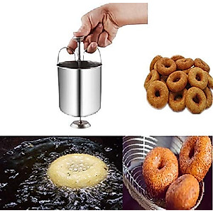 Stainless Steel MEDUVADA Maker for Perfectly Shaped & Crispy Medu Vada, Donut Maker Dispenser Medu Vada Mould South Indian Utensils Medu Wada Dispenser