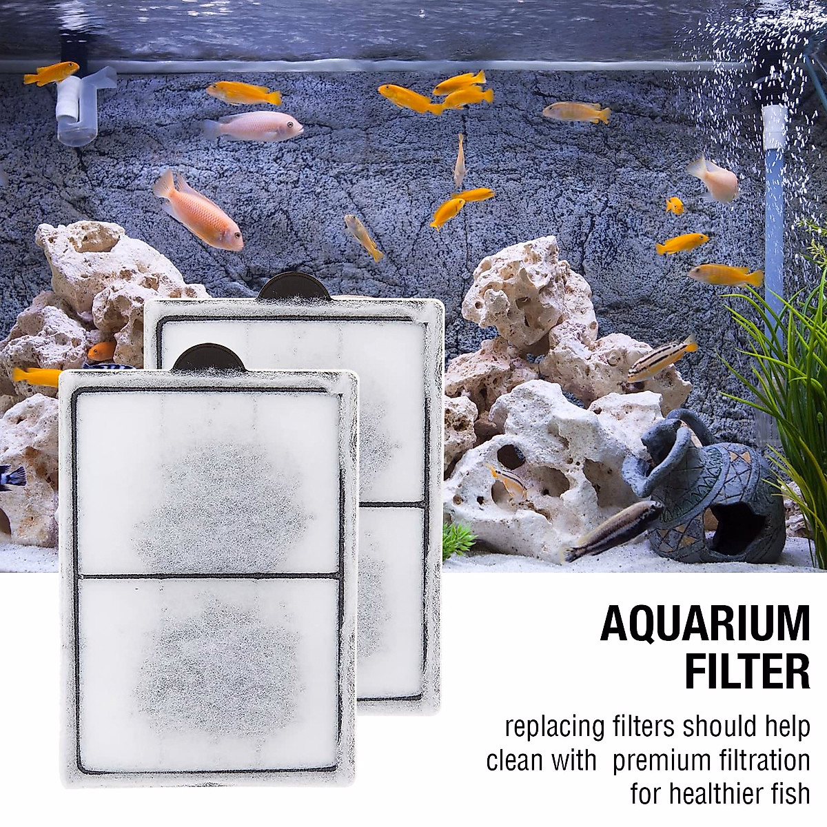 Top Fin Silenstream PF-L Refill for PF20, PF30, PF40 and PF75 Power Filters 6.5in x 4.5- (12 Count) 1 Year Supply