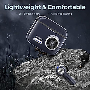 OneOdio True Wireless Earbuds, F2 Wireless Headphones,10mm Drivers with Deep Bass, 48H Playtime, Tiny Size Wireless Earbuds for Commute, Work, Workout, Running Grey