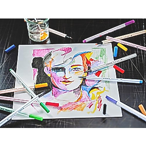 STABILO Premium Fiber-Tip Pen with Brush Tip Pen 68 brush ARTY - Tin of 30 - Assorted Colors