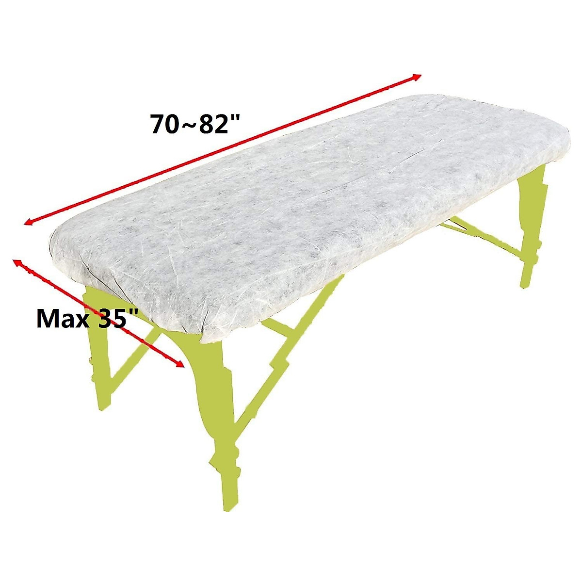 ZMDREAM Pack of 20 Disposable Fitted Massage Table Sheets Bed Covers with Elastic 82 x 35 inches White