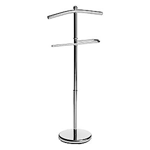 Premier Housewares Chrome Floor Standing Clothes Valet - Silver