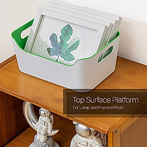 MoNiBloom Bamboo 7 Tier Free Standing Tall Bookcase Narrow Display Storage Shelves Collection Décor Furniture for Home Living Room Study Room, Brown