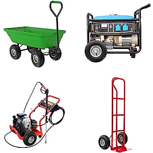 bimiti 4 Pack 10" Rubber Tires and Wheels Pneumatic Air Filled Heavy-Duty Replacement Wheels Tires with 5/8" Center Bearing All Purpose Utility Air Tires Wheels for Dolly Hand Truck Garden Cart