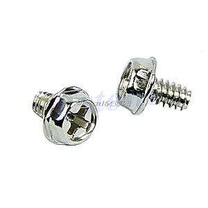 Screw 100pcs Toothed Hex 6/32 Computer PC Case Hard Drive Motherboard Mounting Screws S08