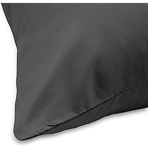 Youth Pillowcase 16" x 22" Size Pack of 2 Pieces Kids Travel Pillow Cover Envelope Closure 400 Thread Count 100% Egyptian Cotton & Hypoallergenic Fits Pillows Sized 12x16, 13x18 or 14x19 Dark Grey