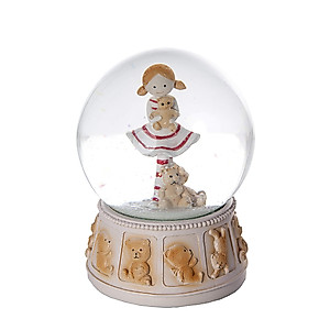 Mousehouse Gifts Adult or Kids Ornament Figurine Little Girl Teddy Bear Snow Globe Snowglobe for Girls