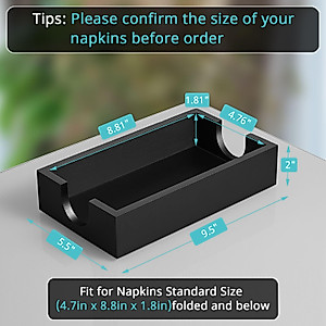 Napkin Holder for Bathroom, Wooden Guest Towel Holder Tray for Bathroom, Disposable Paper Hand Towel Holder for Bathroom Accessories, Dinner Napkin Holder for Kitchen Table Party, Black