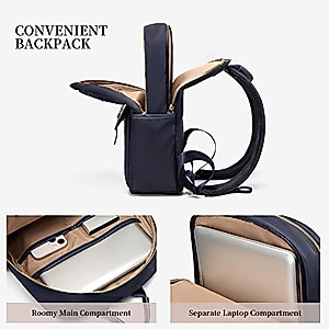 GOLF SUPAGS Womens Laptop Backpack with Separate Compartment, Stylish Travel Work Backpacks Water Resistant Computer Bag Fits 14 Inch Notebook (Navy Blue)