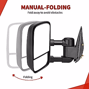 YITAMOTOR Towing Mirrors Compatible with Chevy GMC 1999-2006 Silverado Sierra (2007 Classic Only), 2000-2006 Chevy Tahoe Suburban 1500 2500 GMC Yukon XL Truck