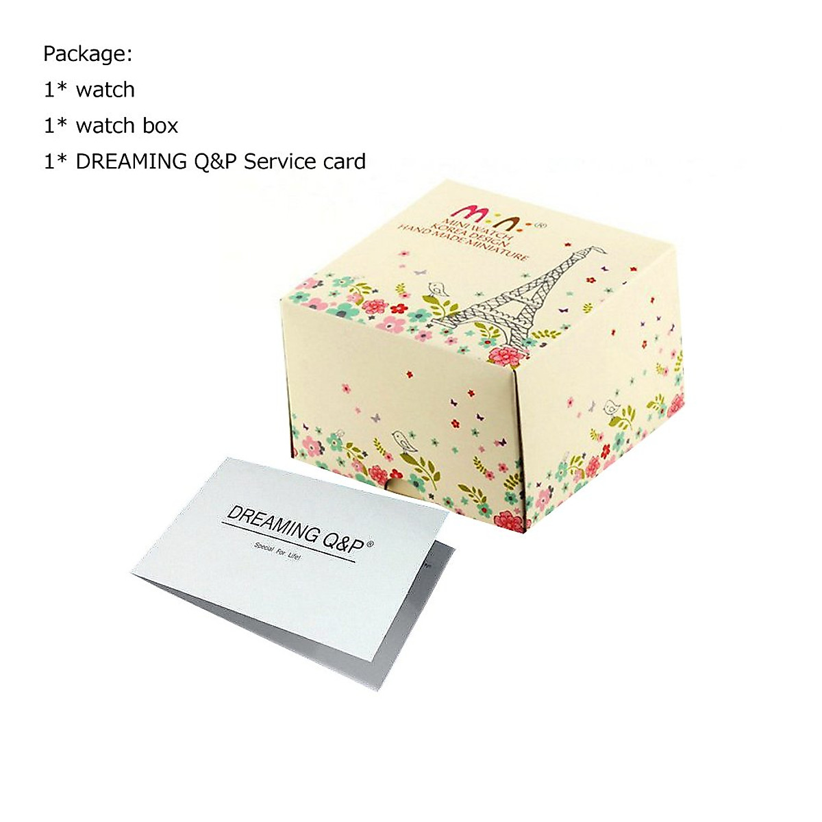 DREAMING Q&P Cute Bunny Women's Girl's Wrist Watches with Soft Pink Leather Strap Rose Golden Case fq062