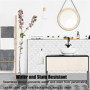 12-Sheet White Peel and Stick Wallpaper, Subway Tile 6''x12'' Self Adhesive Wall Tiles Waterproof PVC Stick on Backsplash Vinyl Decorative Tiles Stickers for Kitchen Bathroom