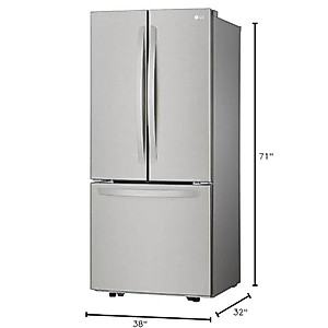 LG LFCS22520S 22 Cu. ft. French Door Refrigerator in Stainless Steel (2021)