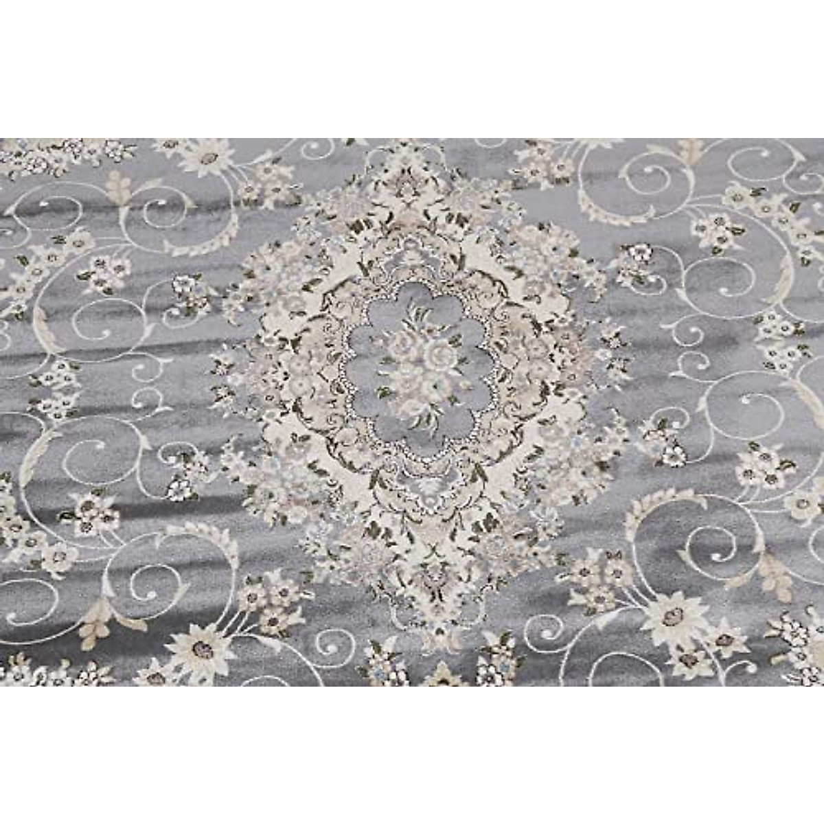 Grey Floral Transitional Turkish Area Rug Oriental Carpet 10x10 Square