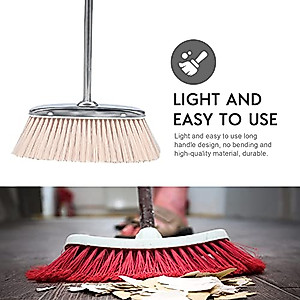 YARNOW Long Handled Broom, 35 Heavy- Duty Metal Stainless Steel Angle Broom, Outdoor/Indoor Broom for Garages, Courtyard, Sidewalks, Decks, Perfect for Home Kitchen Room Office Floor