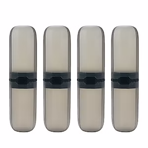Xiaoyztan 4 Pcs Portable Travel Toothbrush Case PP Plastic Toothbrush Storage Box Toothbrush Bucket Toothbrush Container (Translucent Black)