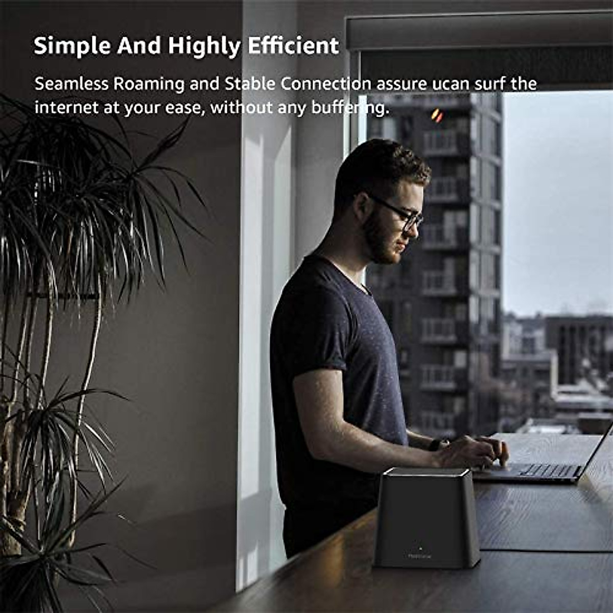 Meshforce Mesh WiFi System M3s Suite (Set of 3, Midnight Black) - Gigabit Dual Band Mesh Network, Wireless Internet System for Home, WiFi Coverage up to 6+ Bedrooms