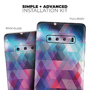 DesignSkinz Vector Triangle Pink and Blue Galaxy Protective Vinyl Decal Wrap Skin Cover Compatible with The Samsung Galaxy S20 (Screen Trim & Back Glass Skin)