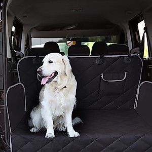 Nobleza Cargo Liner for Dogs, Nonslip Waterproof Dog Car Cover for SUV with Bumper Flaps and Storage Pockets, Universal Washable Pet Cargo Trunk Liner Protector for Safety, 40.5" W x 72.5" L
