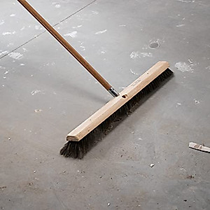 Wide Block Horsehair Broom, Concrete, 24 inch, Natural Horsehair, Wide Wood Block, Brush, Made in the USA, 6442