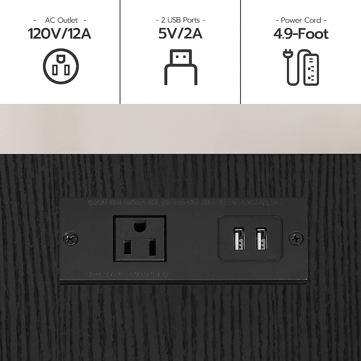 HOOBRO Side Table with Charging Station, Set of 2 End Tables with USB Ports and Outlets, Nightstand with 2-Layer Storage Shelves for Small Spaces, Living Room, Bedroom, Black BK09UBZP201